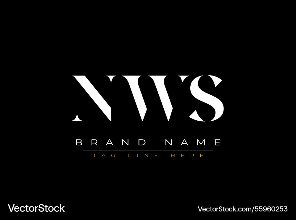 Nws abstract letter logo design Royalty Free Vector Image