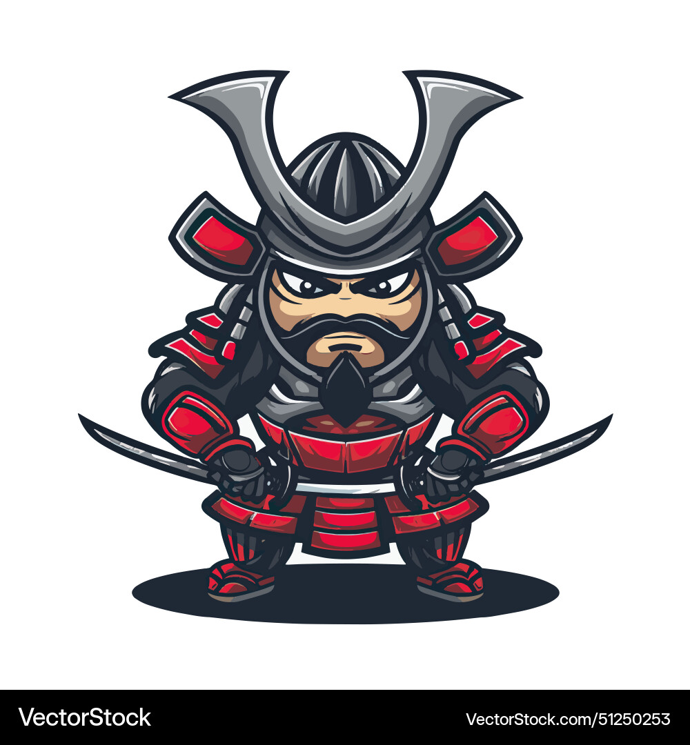 Samurai gamer anime warrior mascot Royalty Free Vector Image