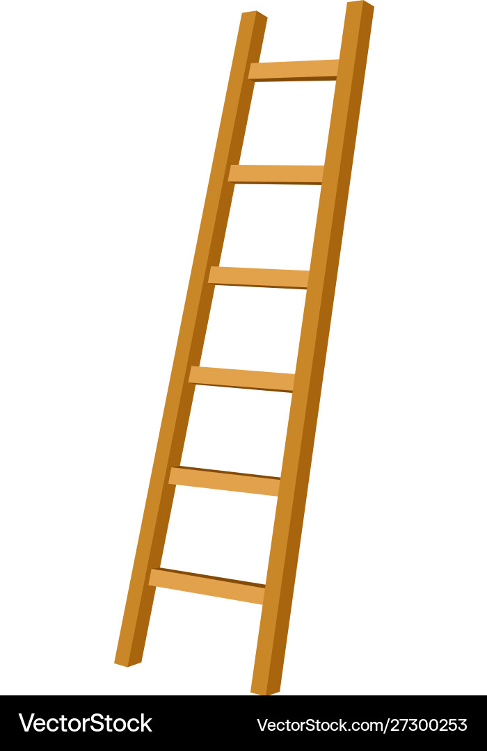 Simple step ladder leaning to the right side Vector Image