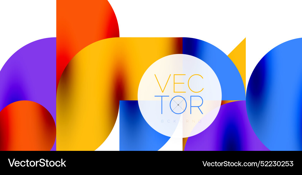 Tech minimal circular shapes geometric art Vector Image