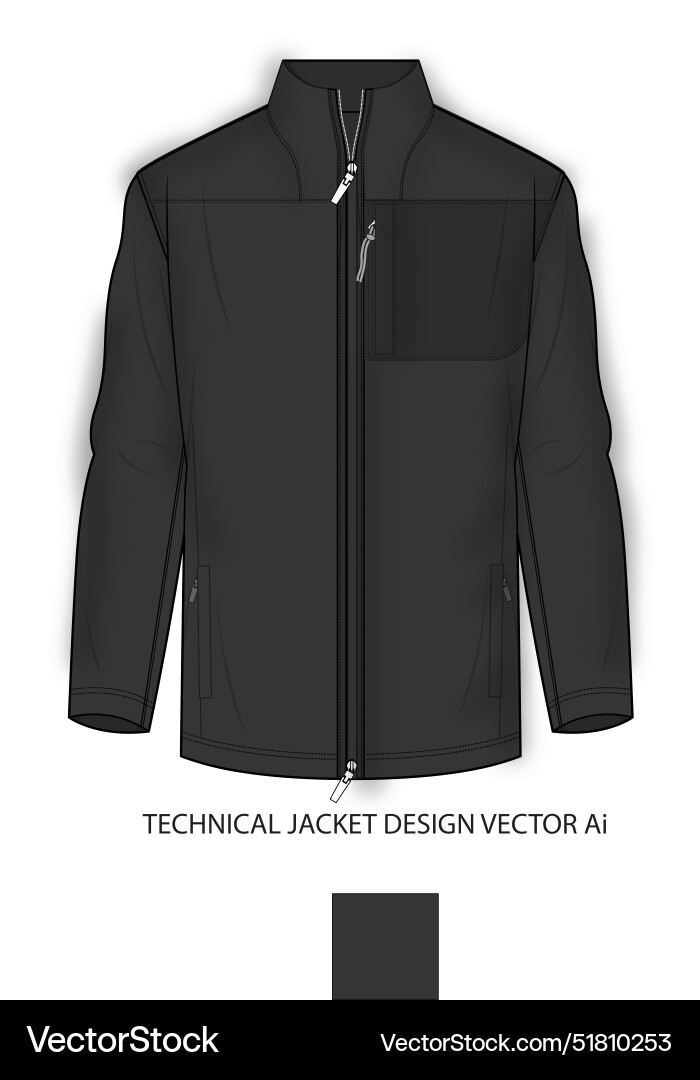 Technical jacket cad design Royalty Free Vector Image