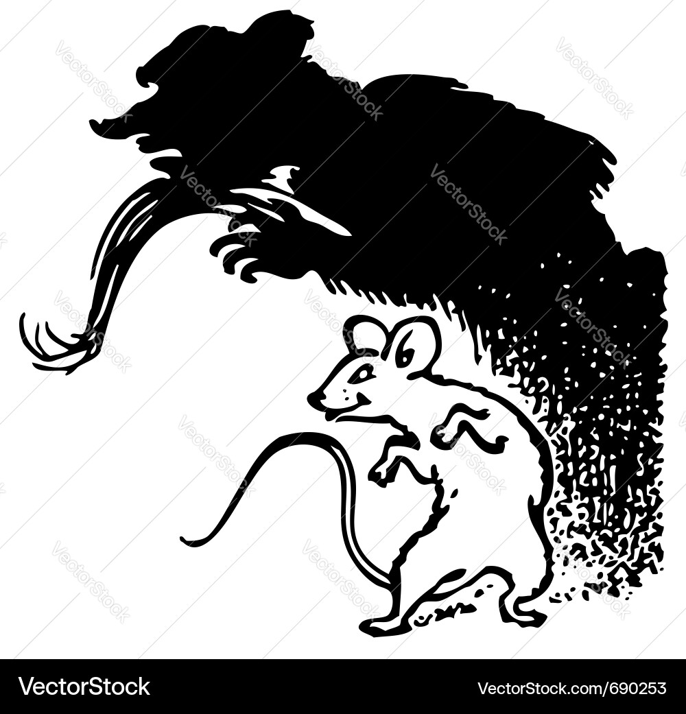 Terrible mouse shadow Royalty Free Vector Image