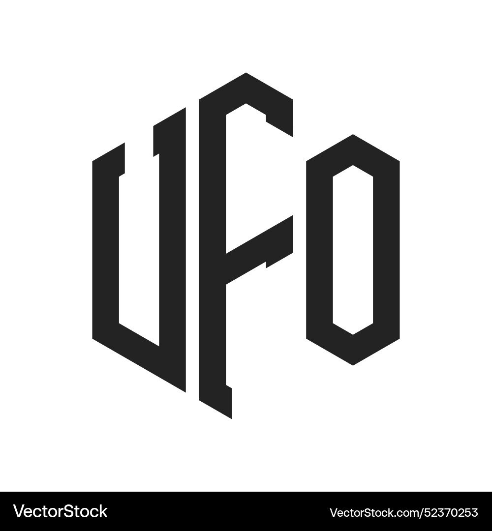 Ufo logo design initial letter monogram Royalty Free Vector