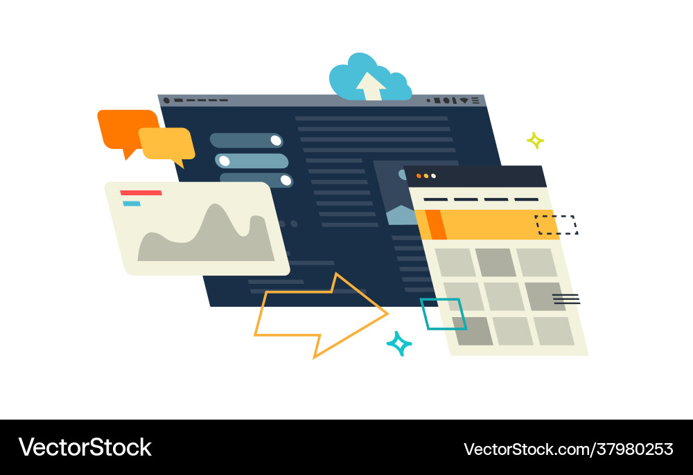 Working with information in digital form Vector Image