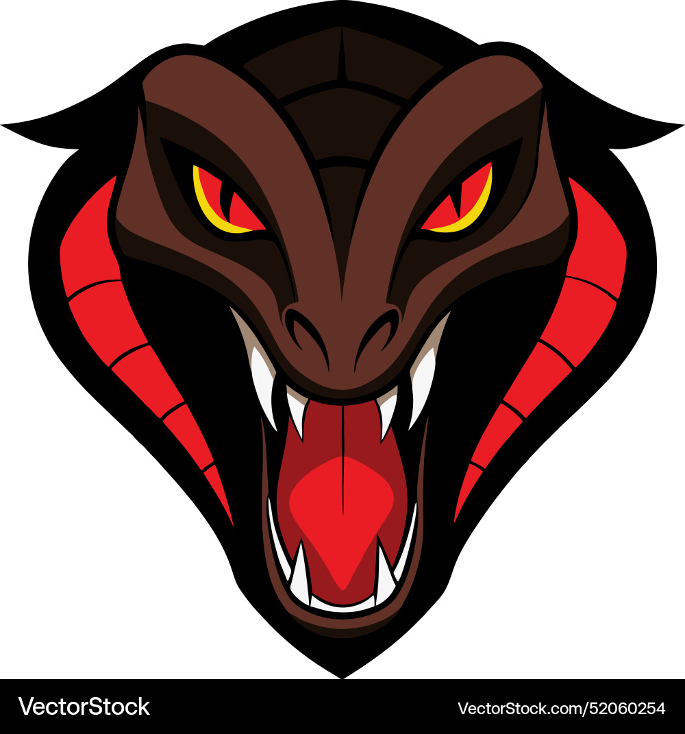 Angry cobra head mascot logo design Royalty Free Vector