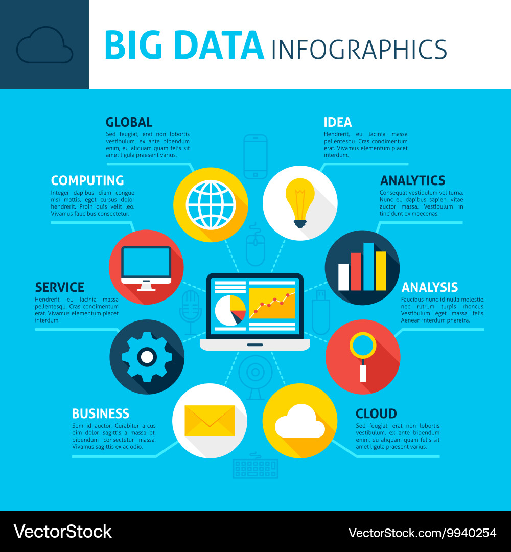 Big data concept infographics Royalty Free Vector Image