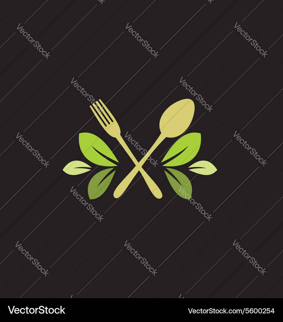 Bio Essen Restaurant Logo Lizenzfreies Vektorbild