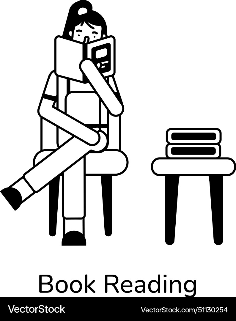 Book reading Royalty Free Vector Image - VectorStock