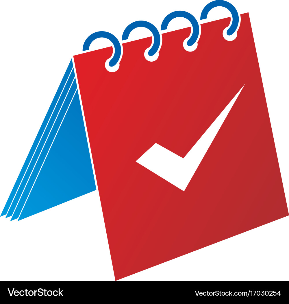 Calendar check icon logo Royalty Free Vector Image