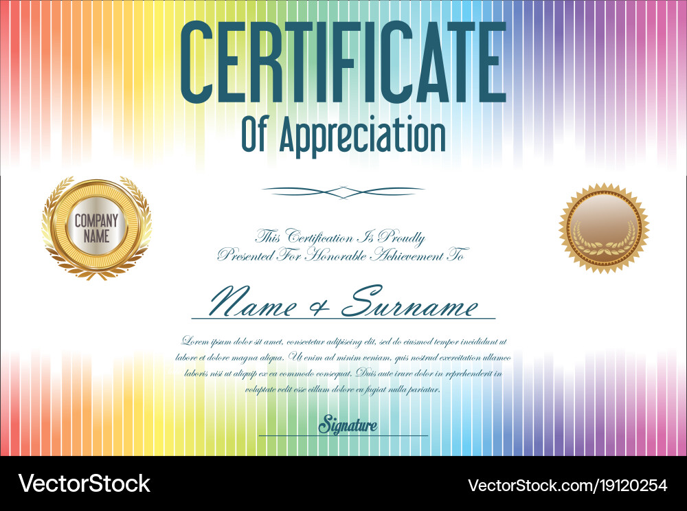 Certificate pastel colorful background 2 Vector Image