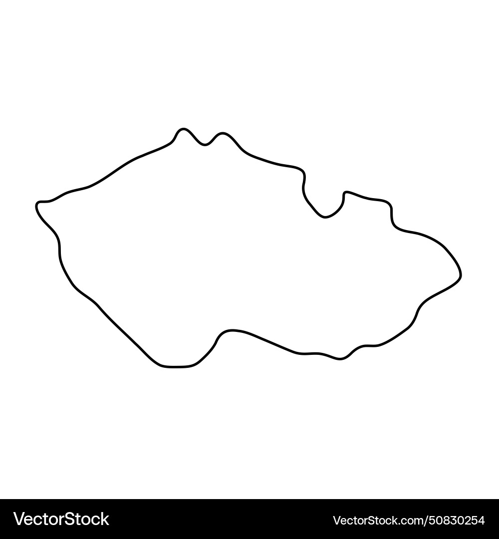 Czech republic simplified outline map Royalty Free Vector