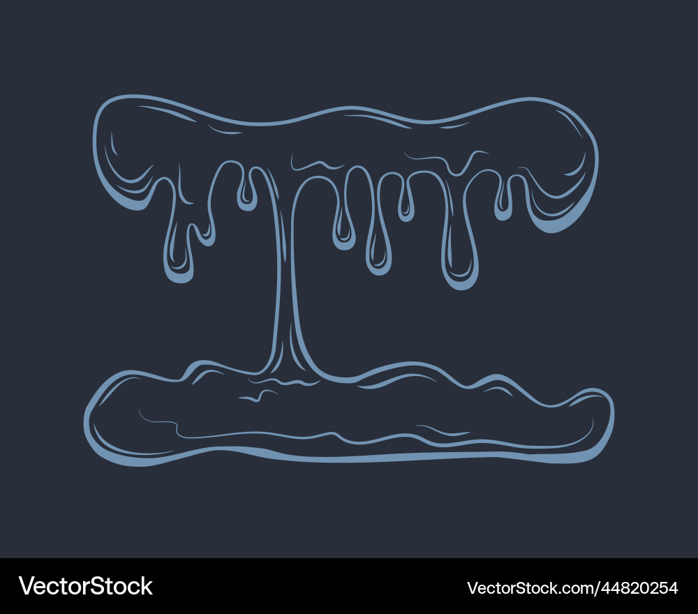 Dripping liquid outline contoured Royalty Free Vector Image