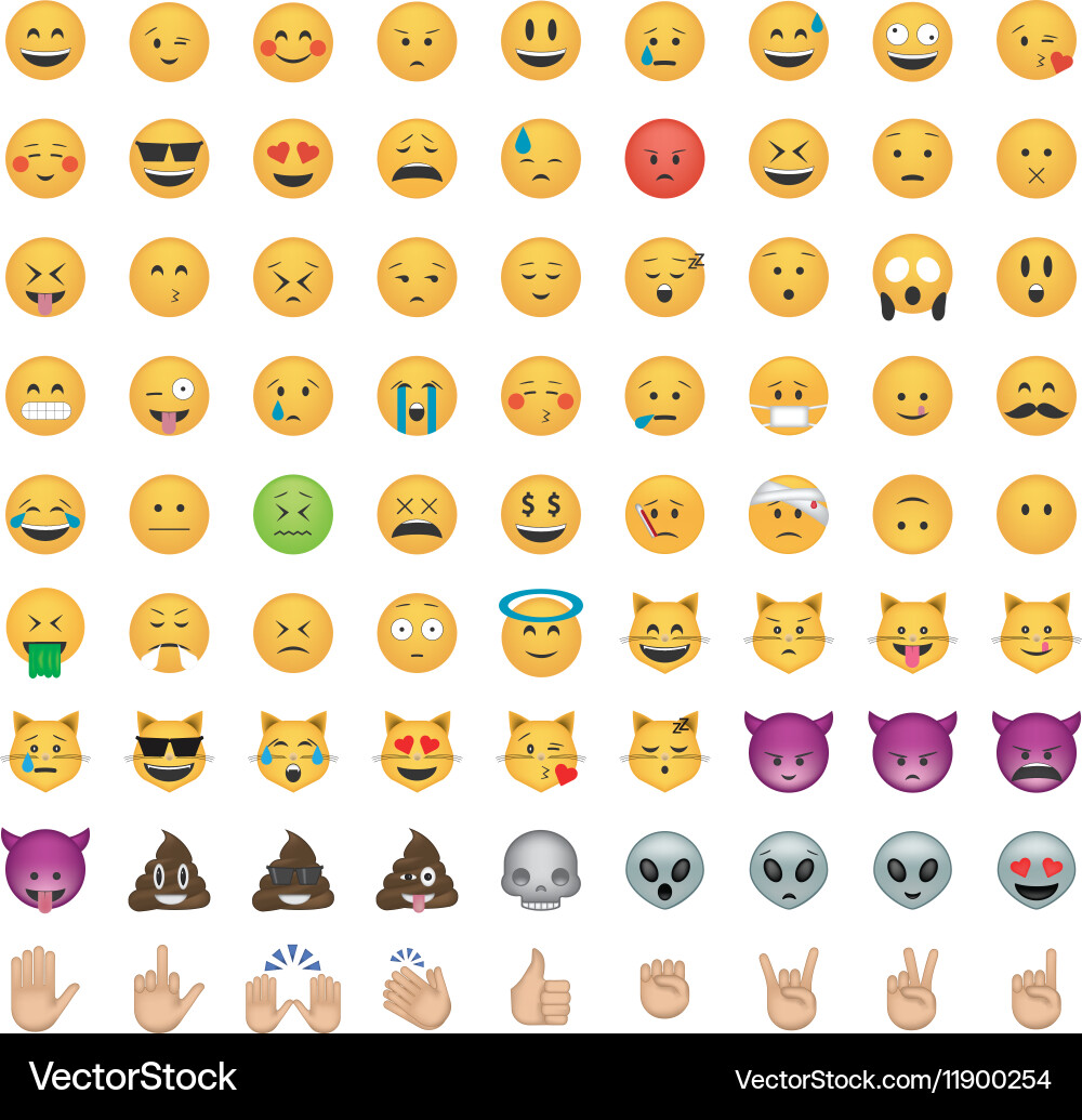 Emoji Icon Set - Diverse Expressions Royalty Free Vector
