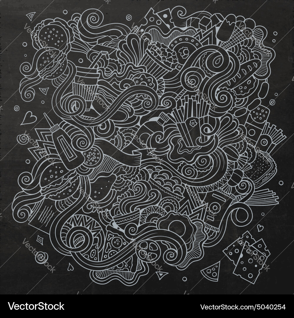 Fast Food Doodles Royalty Free Vector Image - VectorStock