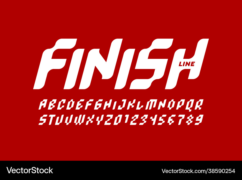 Finish line speed sport font Royalty Free Vector Image
