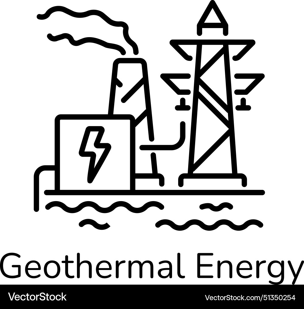 Geothermal energy Royalty Free Vector Image - VectorStock