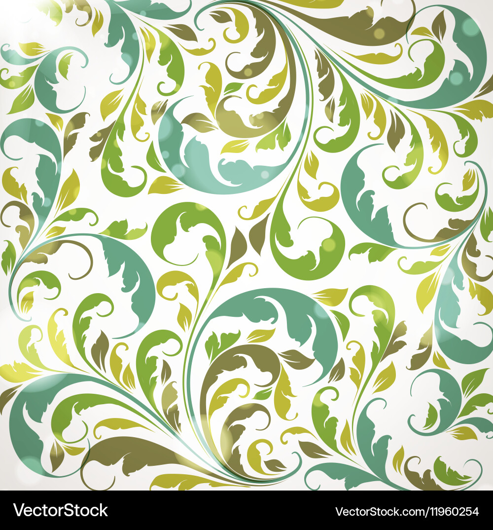 Green floral background Royalty Free Vector Image