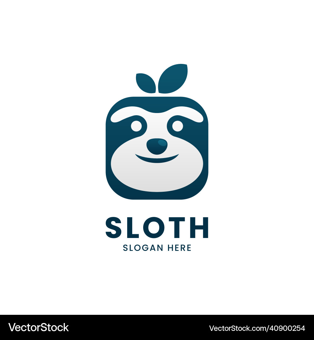 Logo-Sloth einfachen Stil Lizenzfreies Vektorbild