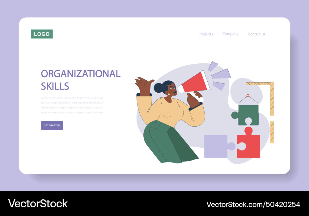 Organizational skills set Royalty Free Vector Image