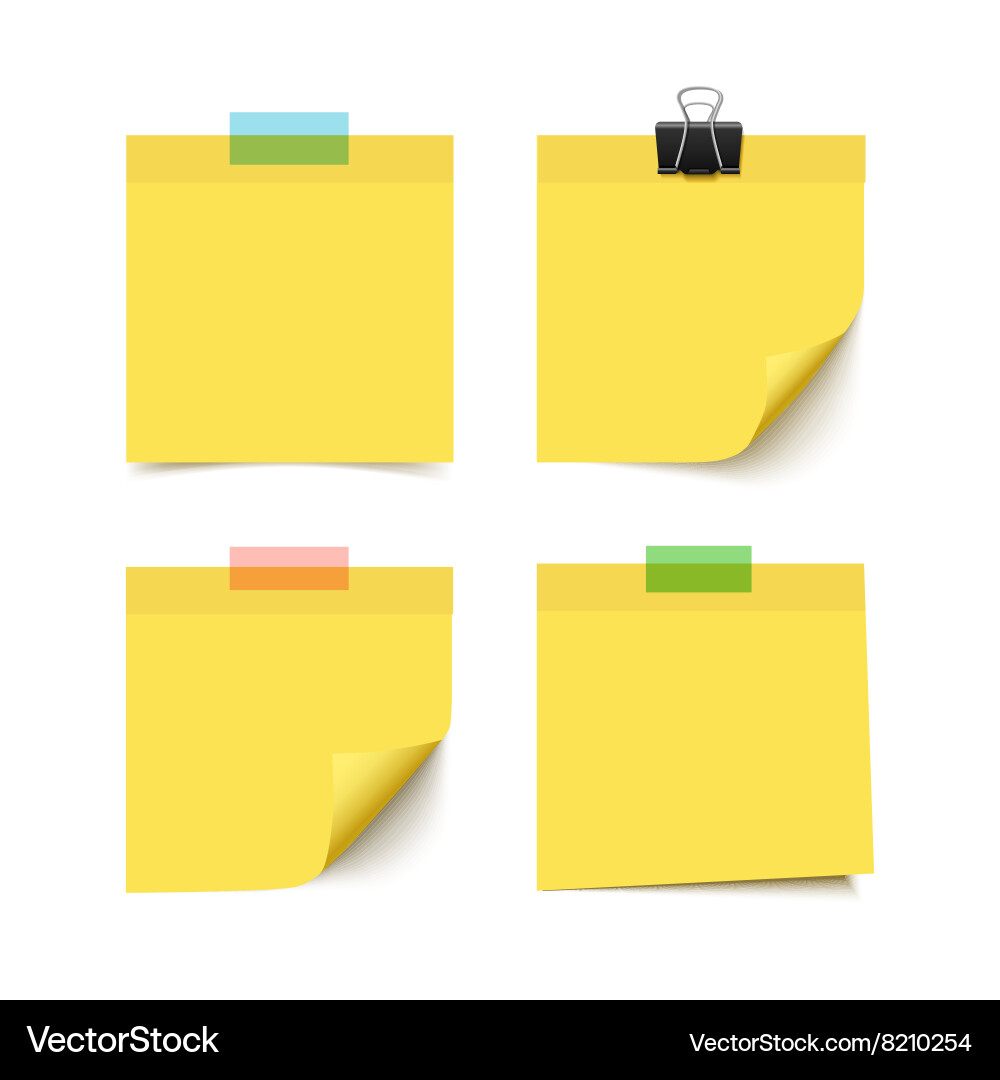 Set of four sticky notes Royalty Free Vector Image