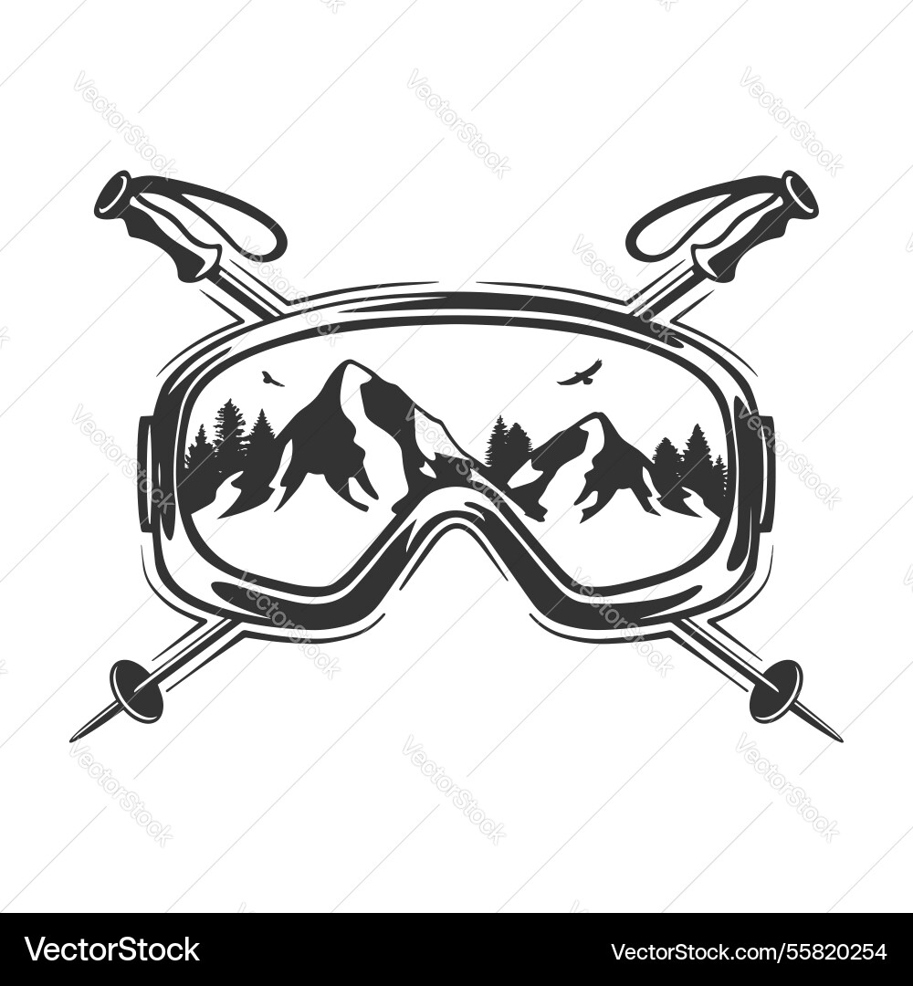 Snow ski goggles clip art design Royalty Free Vector Image