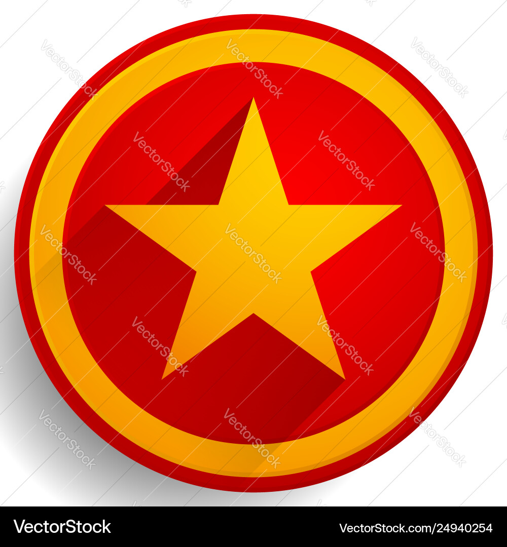 Star icon yellow over red circle background Vector Image
