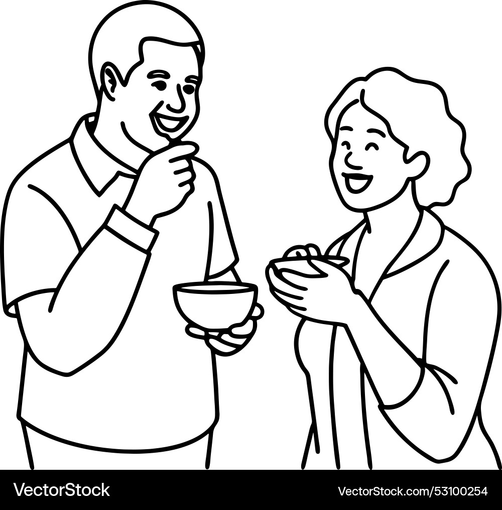 Two people enjoying drinks together Royalty Free Vector