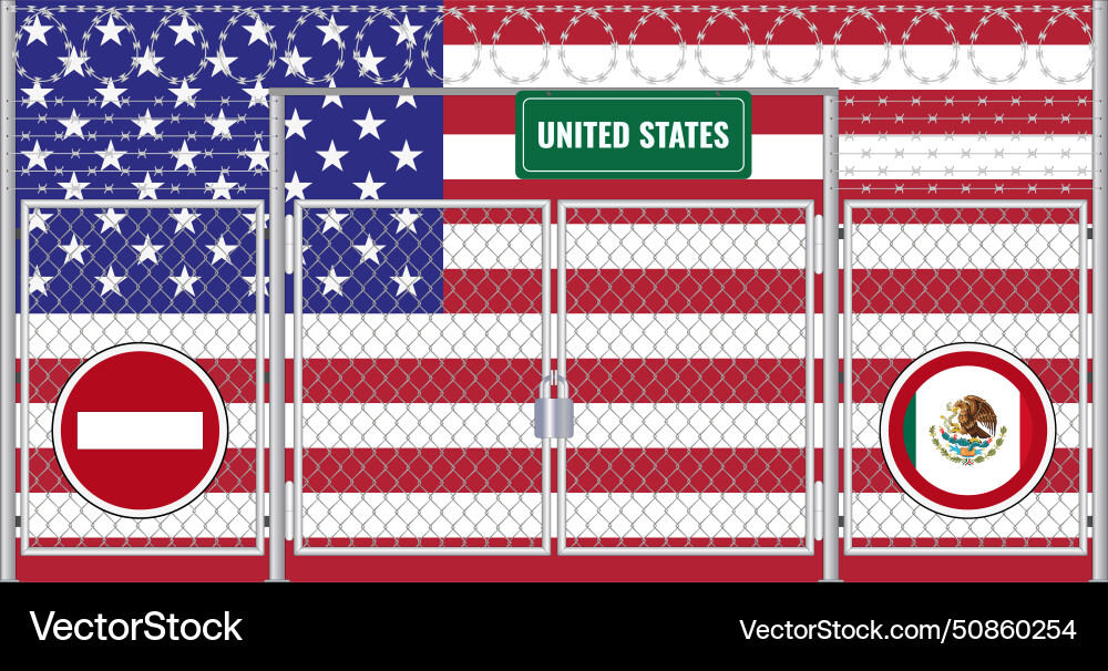 Usa flag under lattice concept Royalty Free Vector Image
