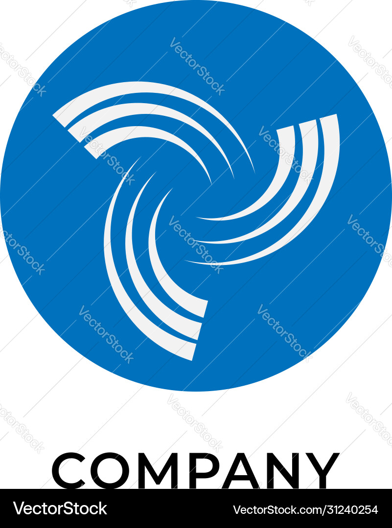 Vortex with blue ellipse shape behind logo design Vector Image