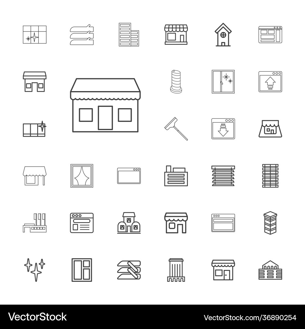 Window icons Royalty Free Vector Image - VectorStock