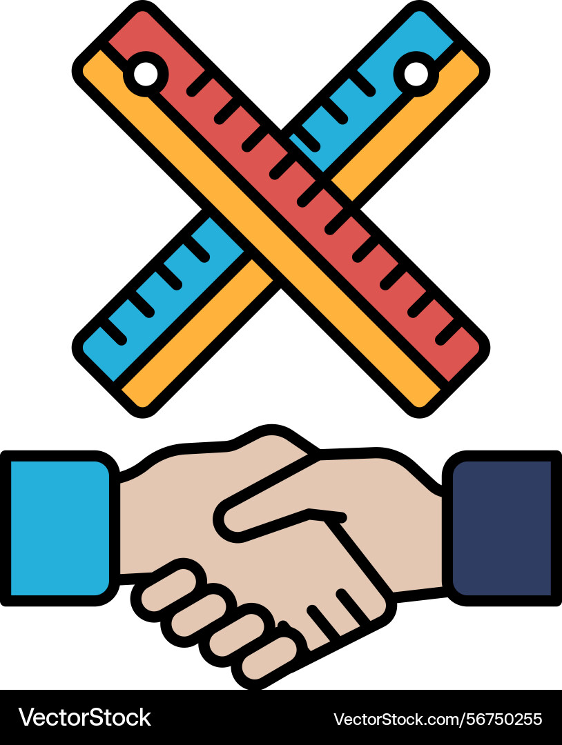 A handshake between two people is shown Royalty Free Vector