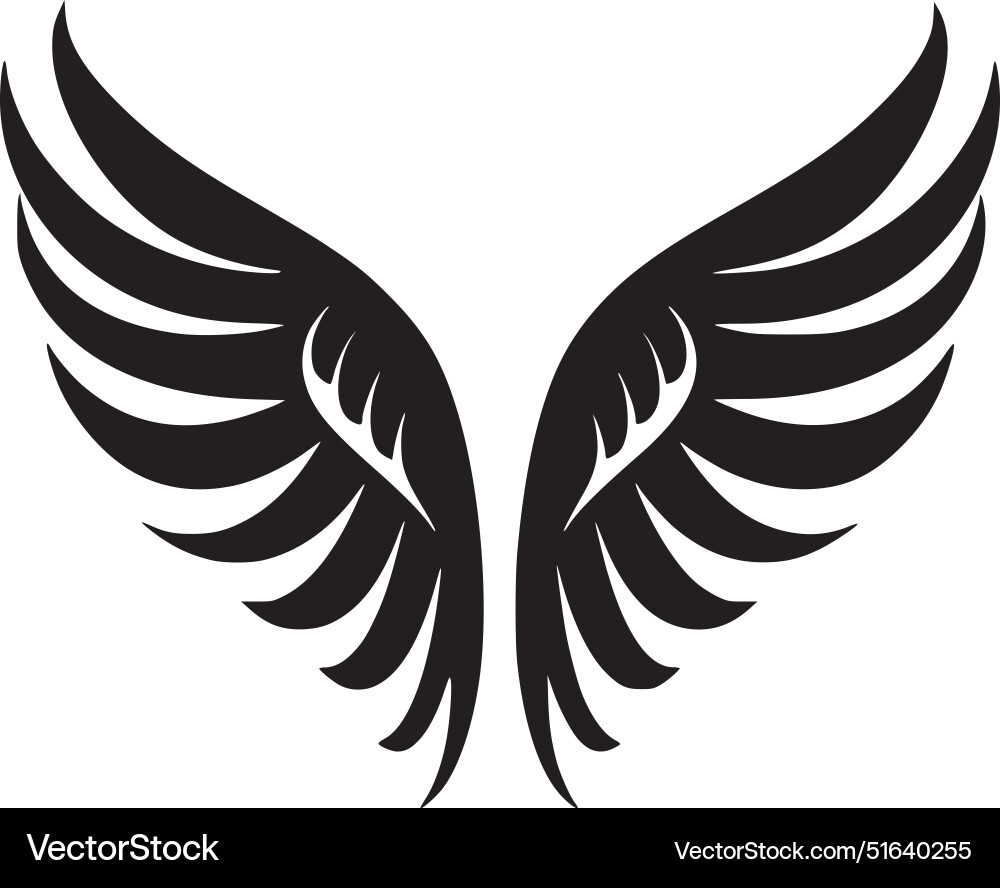Angel wings - black and white Royalty Free Vector Image