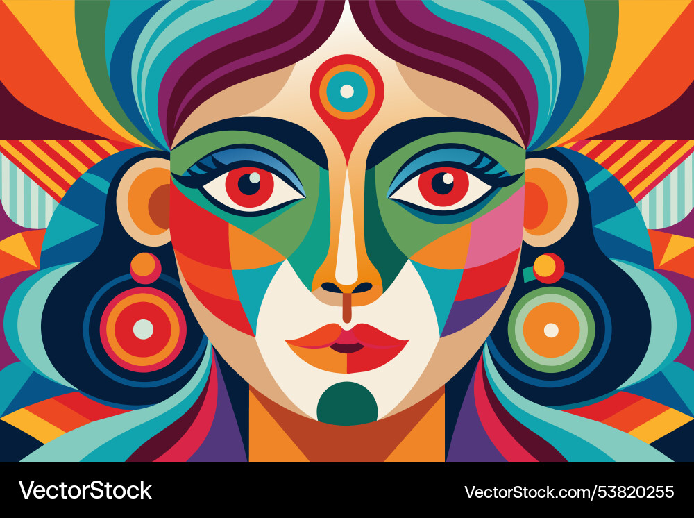 Colorful woman face art Royalty Free Vector Image