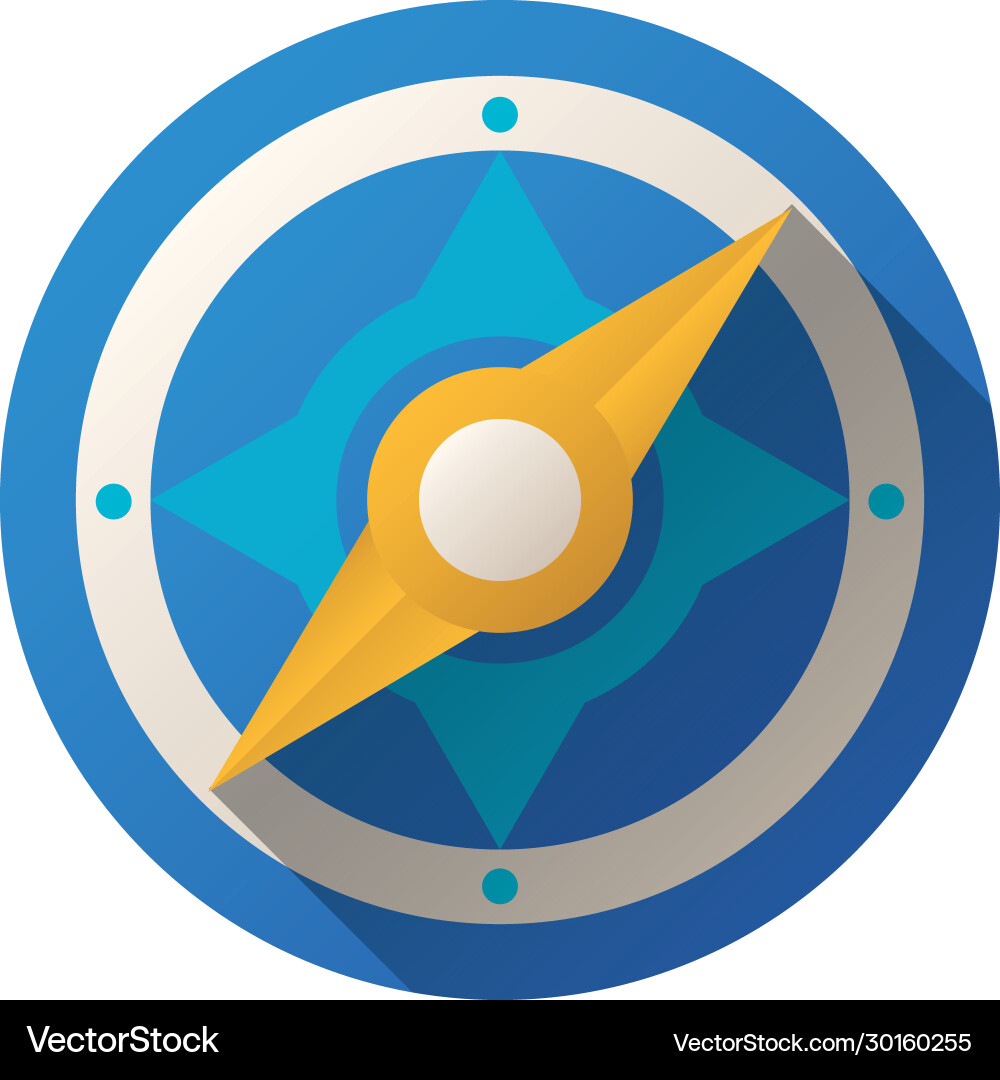 Compass guide block style icon Royalty Free Vector Image