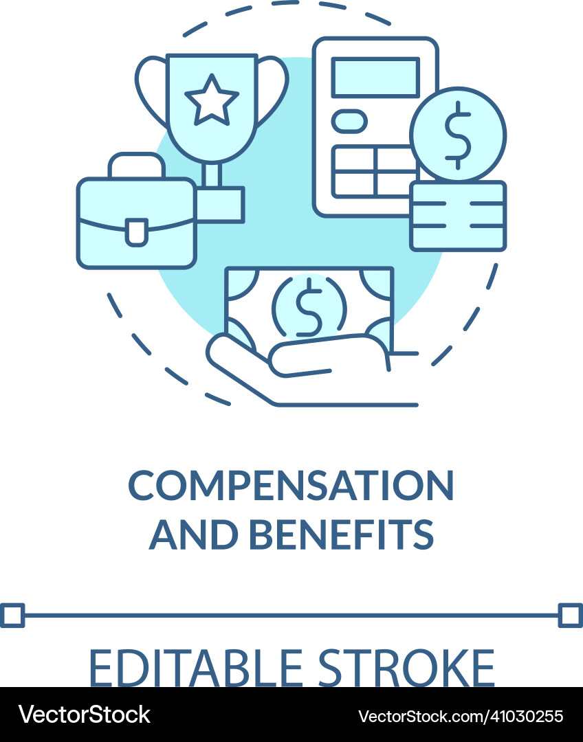 Compensation and benefits turquoise concept icon Vector Image