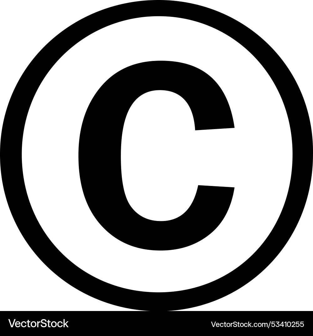 Copyright mark symbol registered company Vector Image