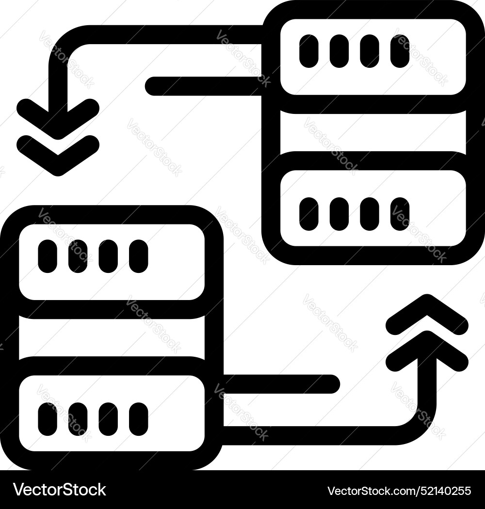 Data exchange system transferring information Vector Image