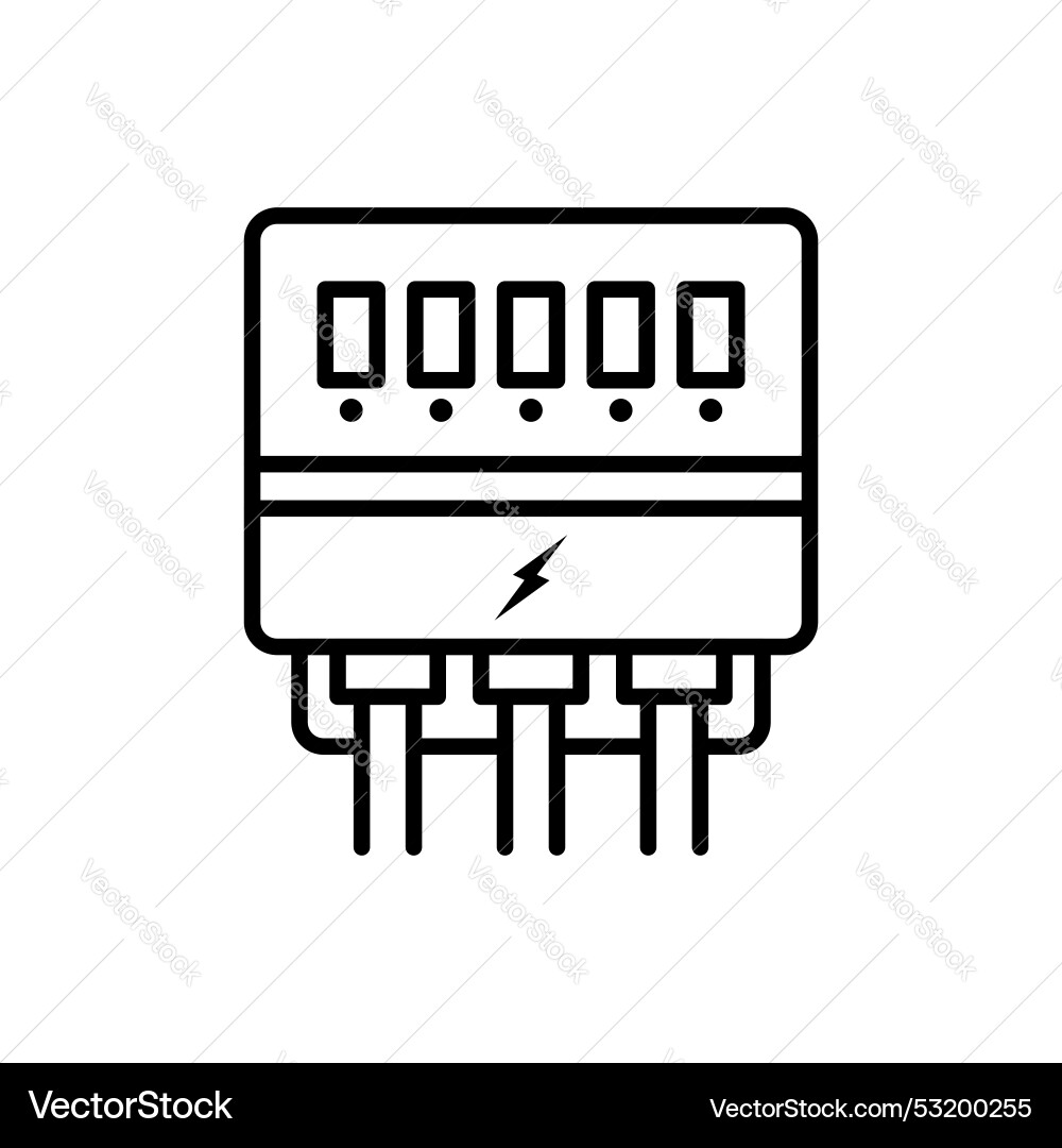 Electric meter icon set utility energy counter Vector Image