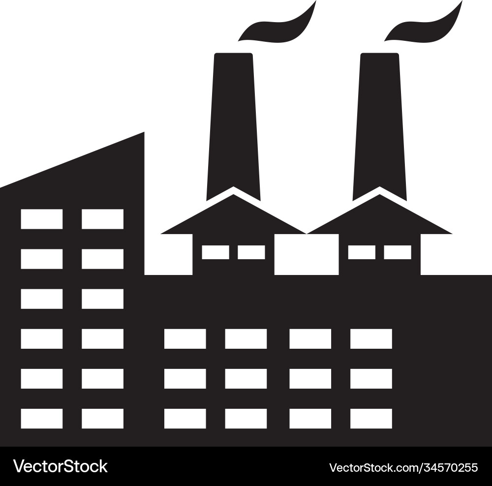 Factory building industrial Royalty Free Vector Image