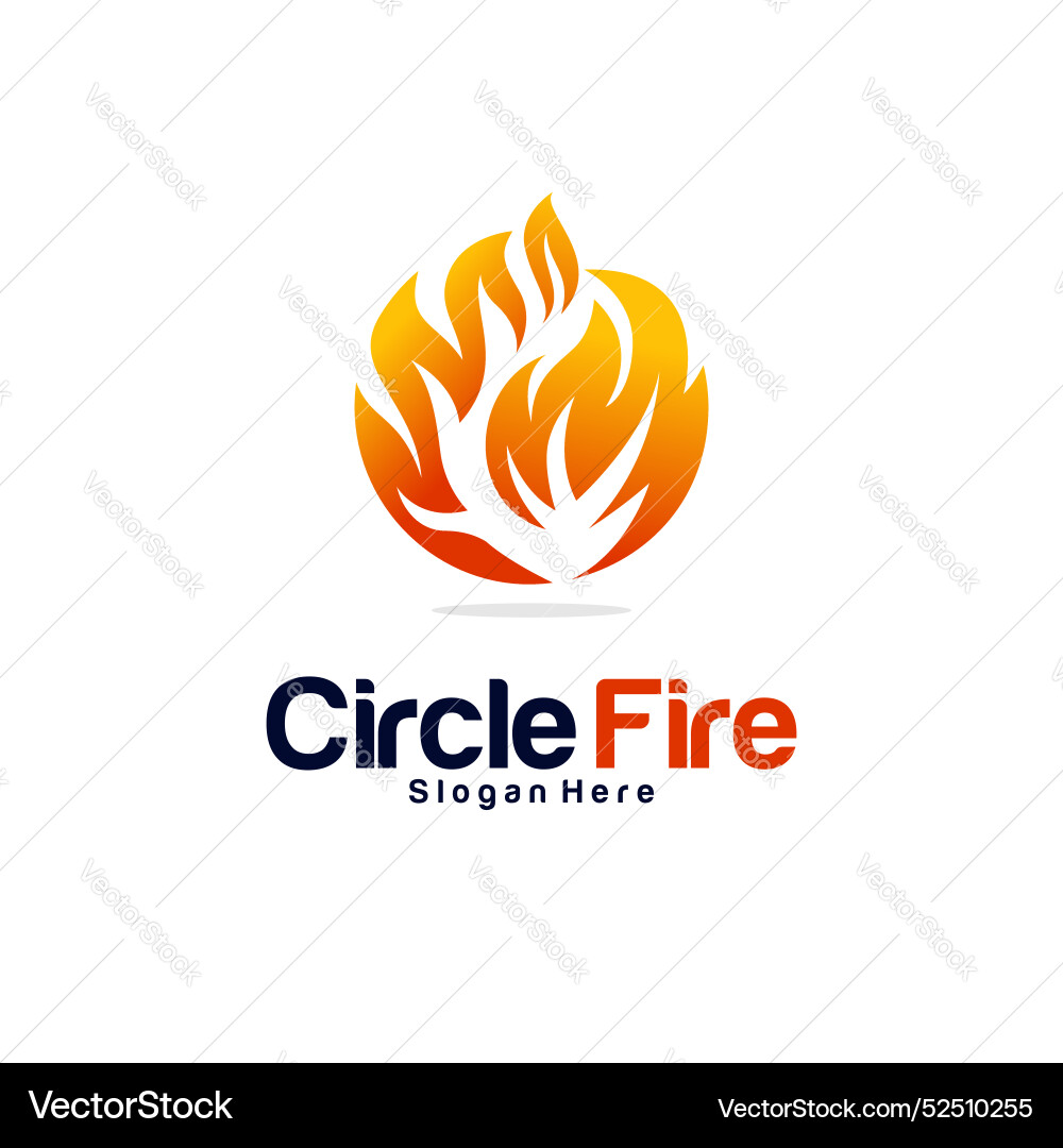 Fire logo design concept Royalty Free Vector Image