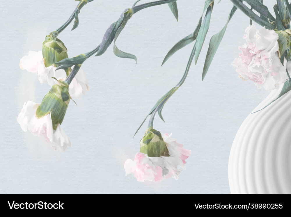 Flower background blue and pink carnation Vector Image
