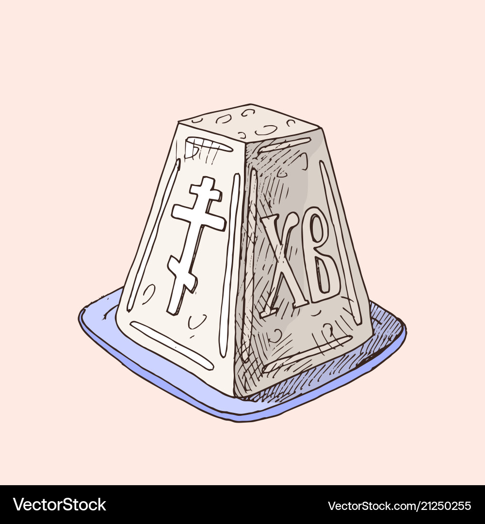 Hand drawn with traditional easter Royalty Free Vector Image