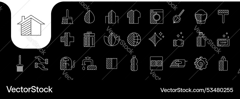 House cleaning line minimal icon designs Vector Image