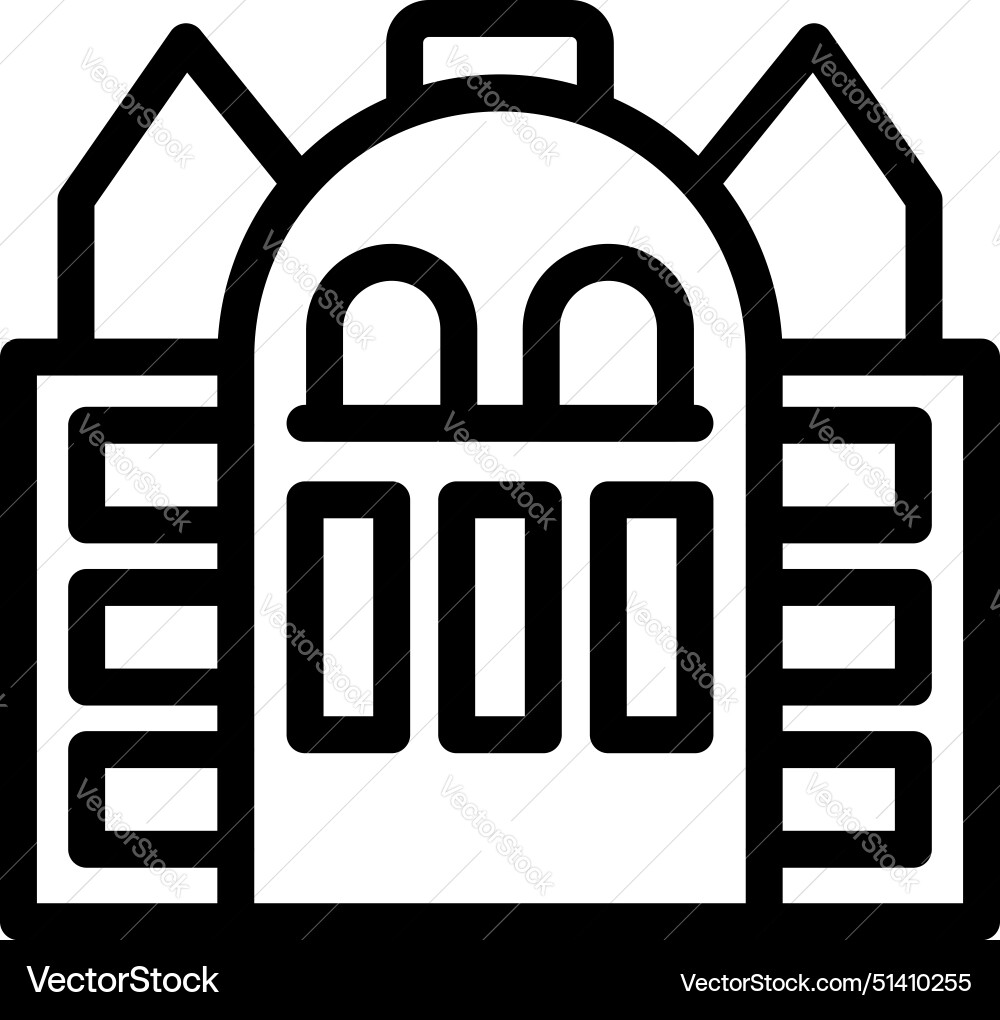 Iconic backpack in black and white Royalty Free Vector Image
