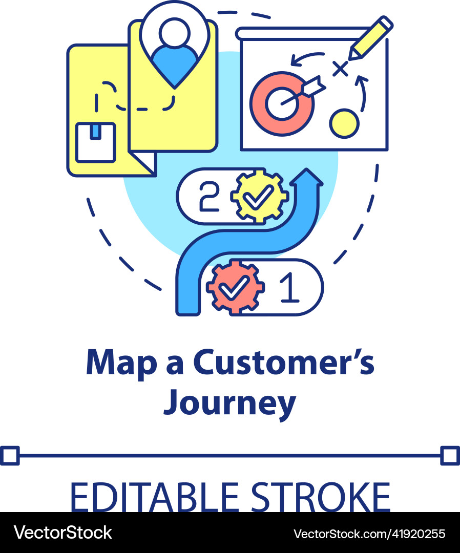 Map customer journey concept icon Royalty Free Vector Image