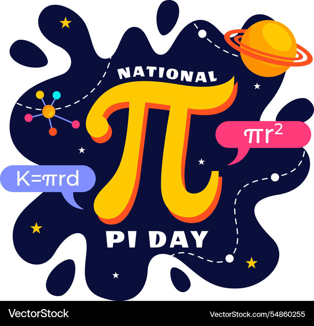 National pi day on 14 march featuring Royalty Free Vector