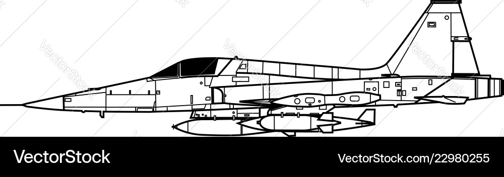Northrop f-5a freedom fighter Royalty Free Vector Image