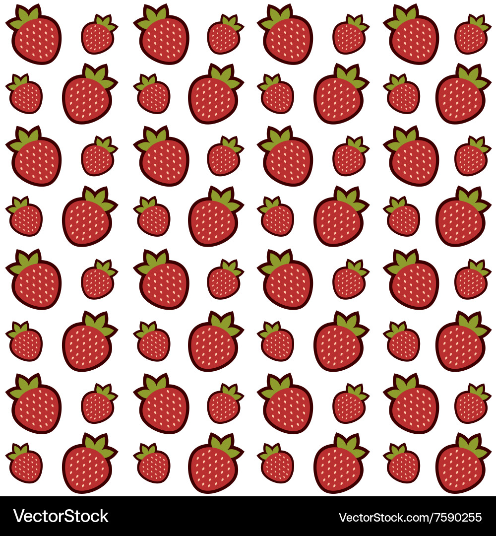 Pattern with strawberries Royalty Free Vector Image