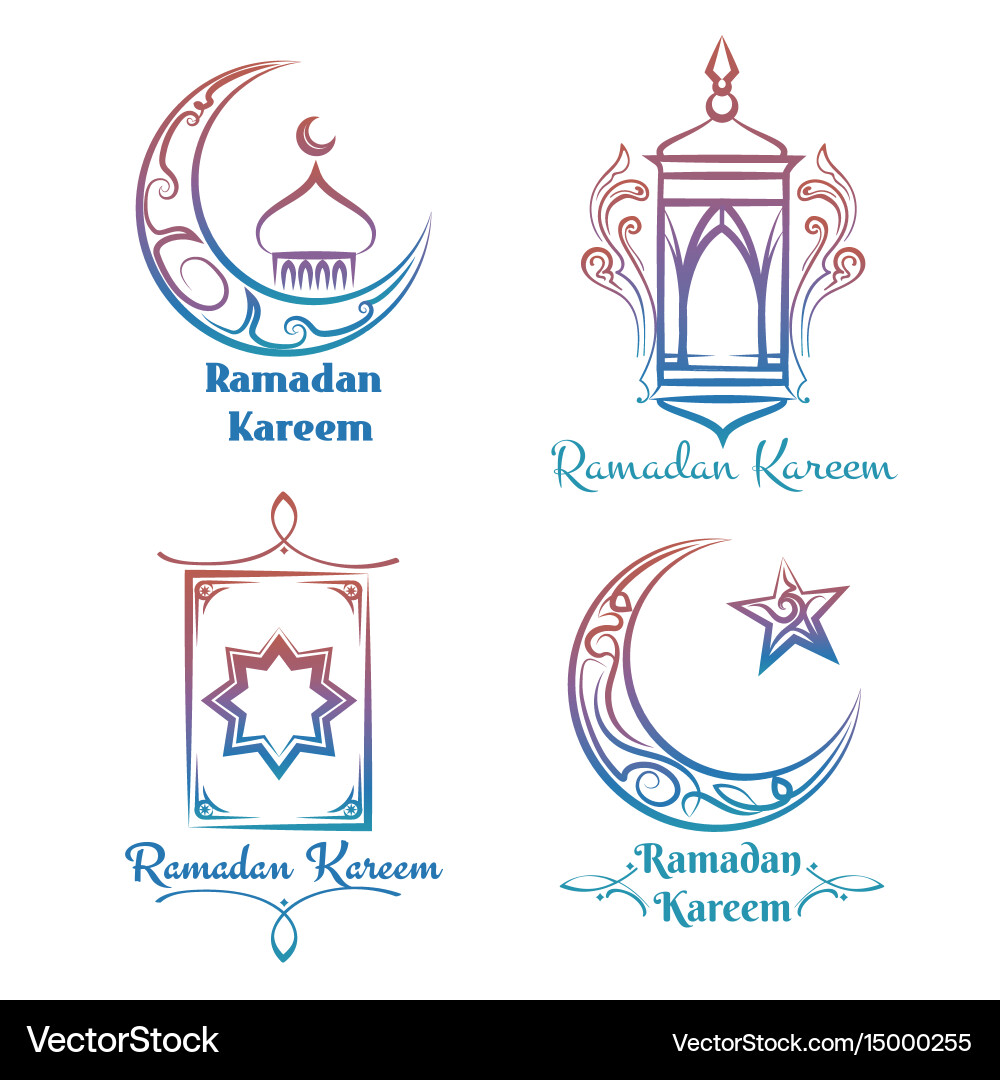 Ramadan kareem logo design Royalty Free Vector Image
