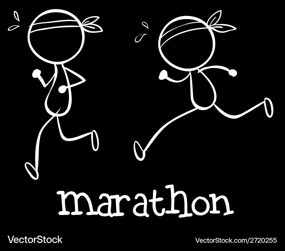 Simple marathon doodle Royalty Free Vector Image